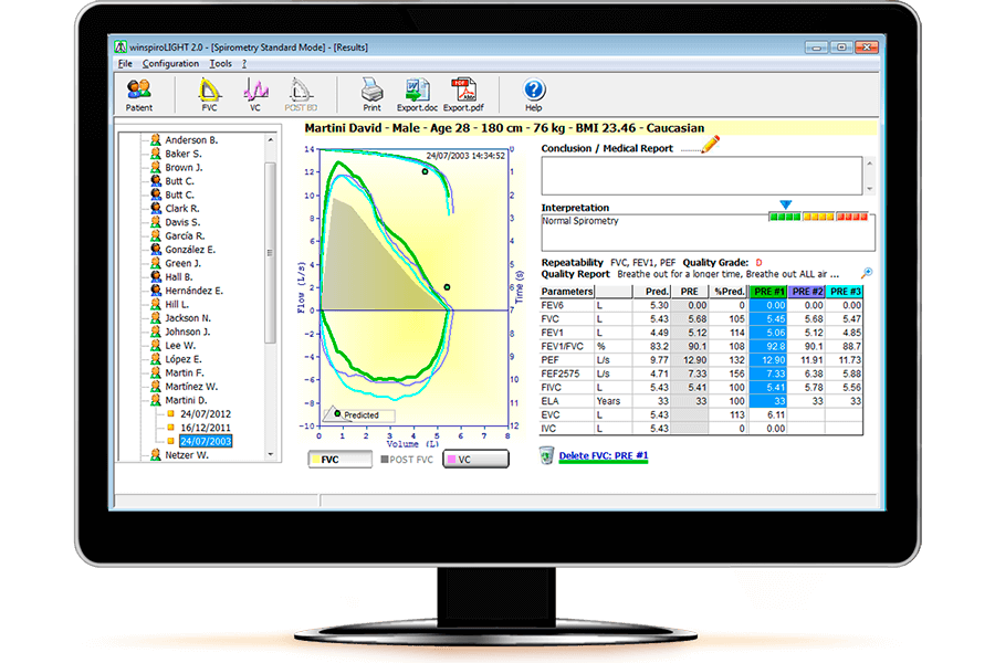 Winspiro Light: Windows Based Software for Real-time PC Spirometry - MIR